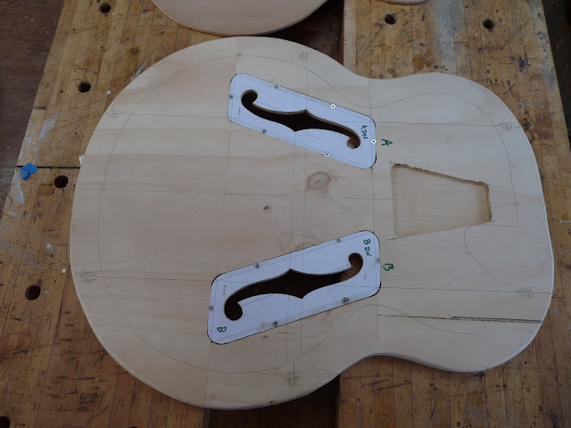 Bob's Archtop Guitar Build: A whole new way to cut F holes
