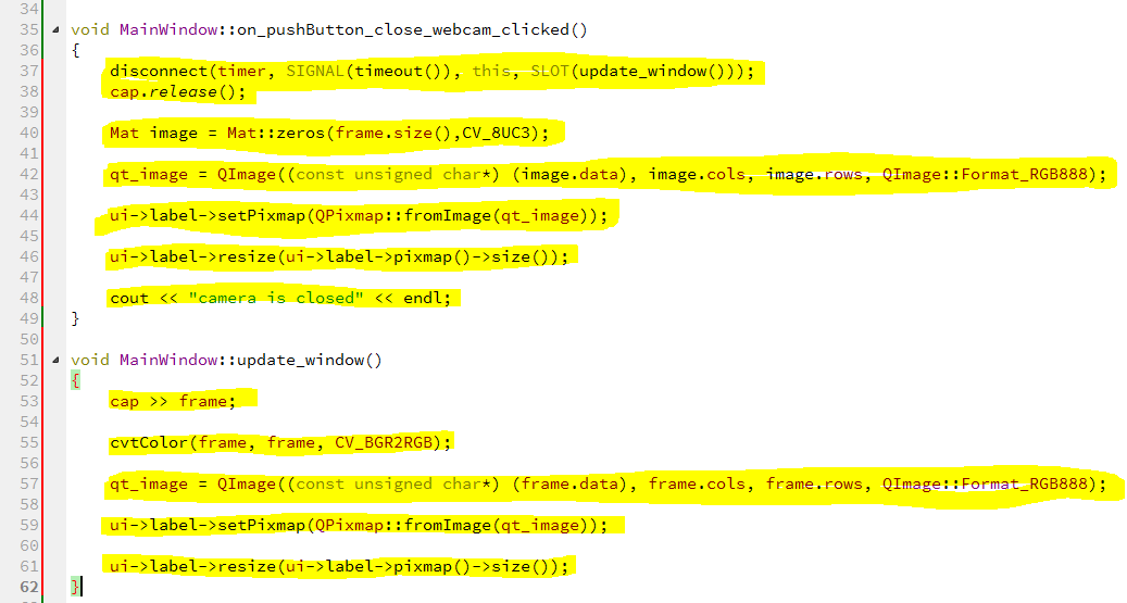 Computer Vision Applications: OpenCV C++ Show Webcam Stream on Qt GUI