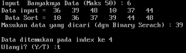 Dasar Pemrograman Komputer: Program Binary Search dengan fungsi dan ...