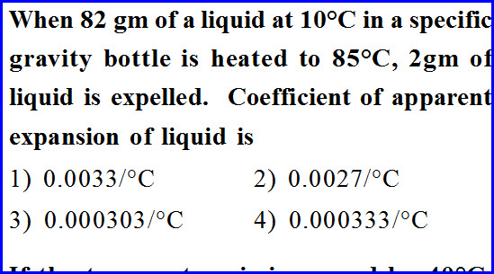 Expansion of Liquids Problems with Solutions | IIT JEE and NEET Physics