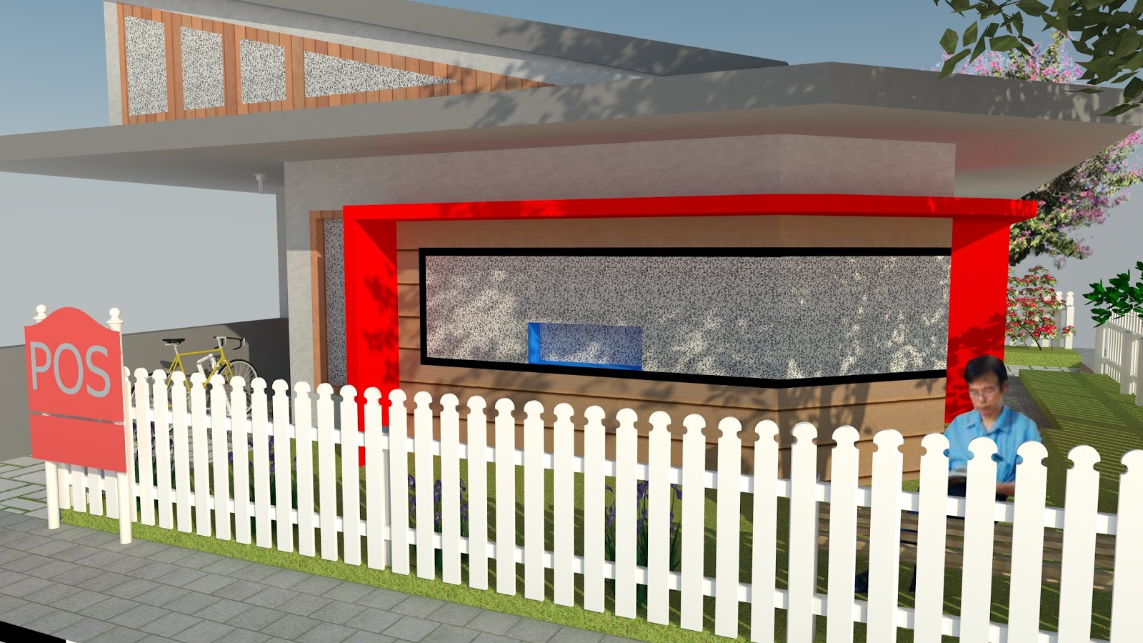 SKETCHUP : POS SATPAM ~ ARCHITECTURE