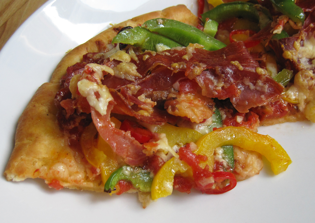 Homemade Pizza Recipe - Serrano Ham and Chorizo | A Glug of Oil