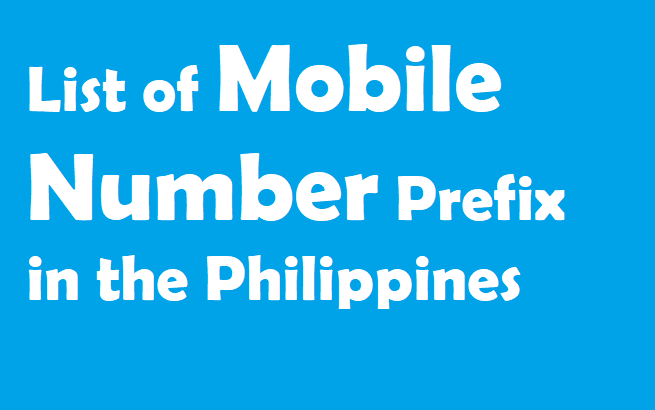 List of Mobile Number Prefix in the Philippines 2023 | Pinoytut