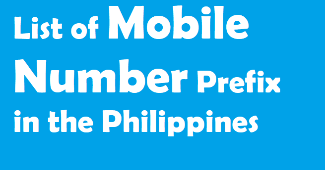List of Mobile Number Prefix in the Philippines 2023 | Pinoytut