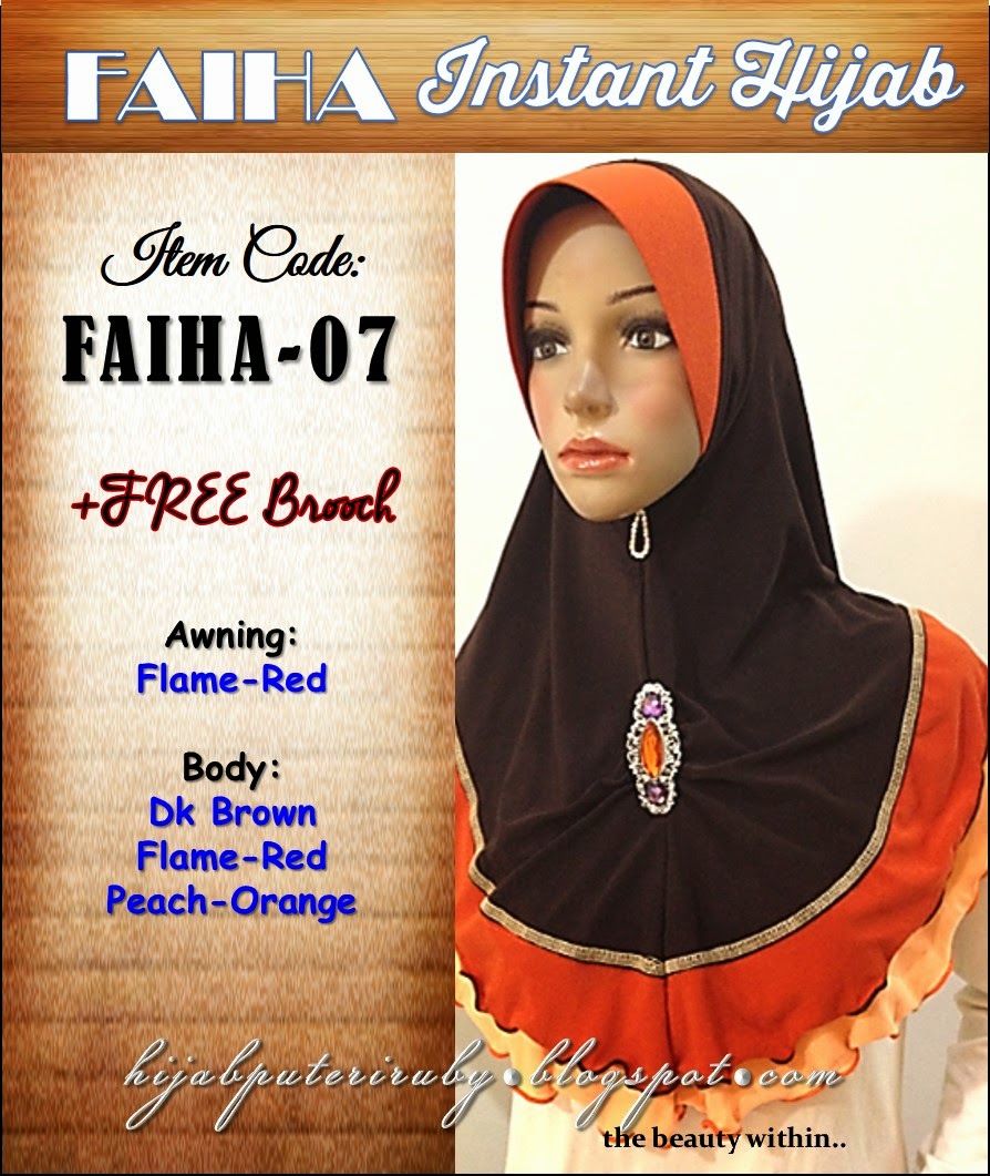 Hijab MySarah: FAIHA Instant Hijab (Size: L)