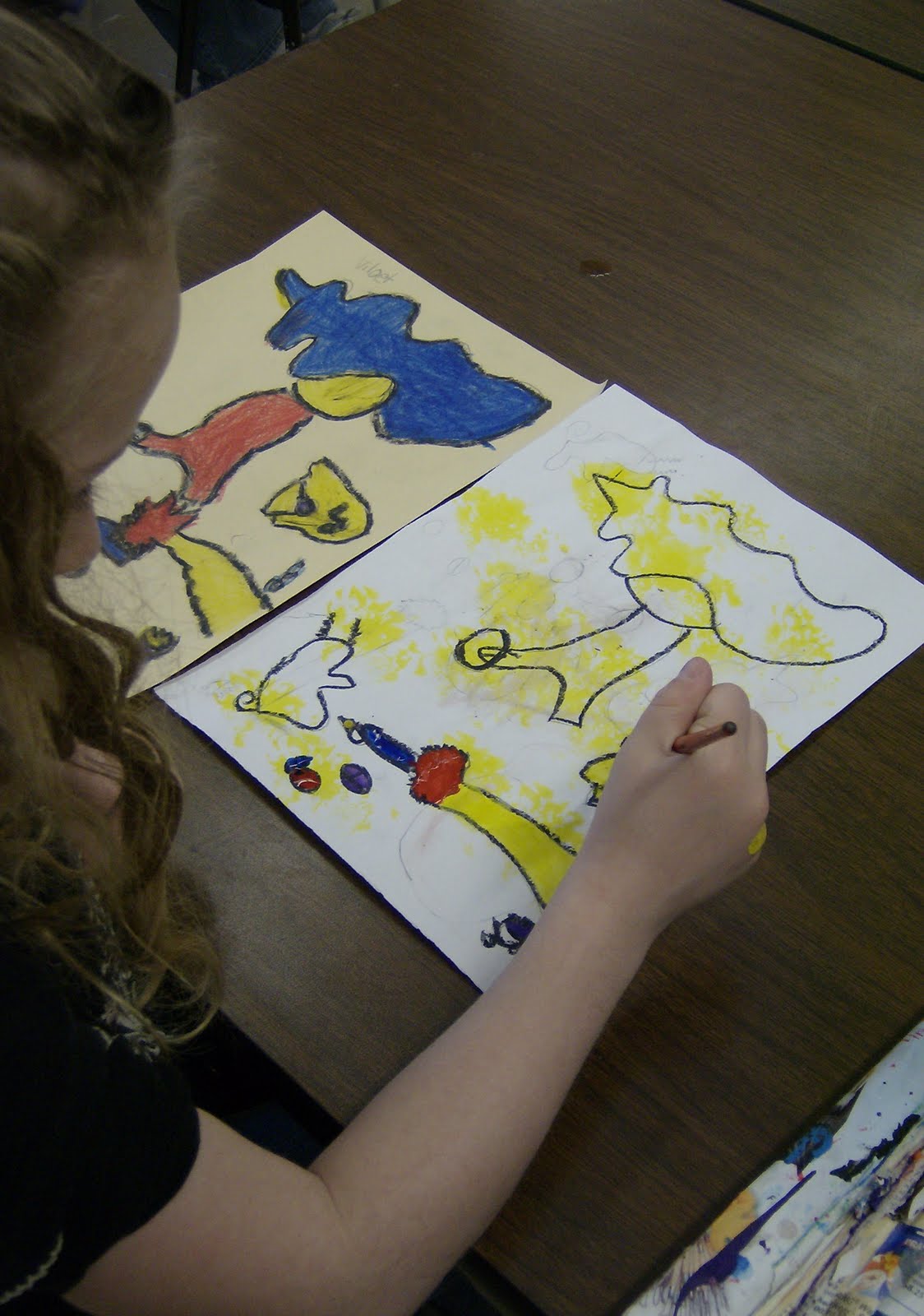 Zilker Elementary Art Class: First Grade Joan Miro Paintings