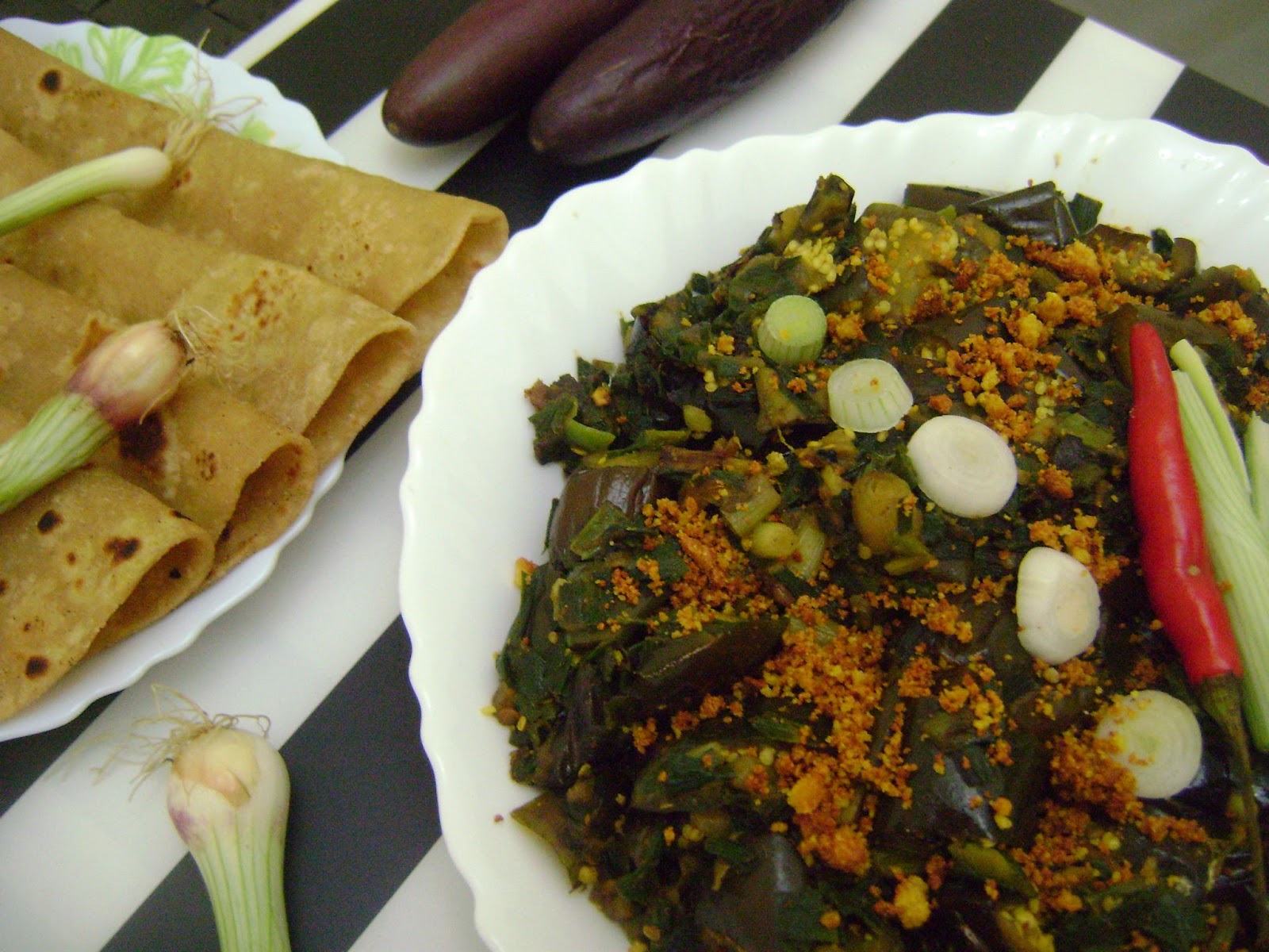 Bethica's Kitchen Flavours: Piyaj Koli - Begun Torkari (Spring Onion ...