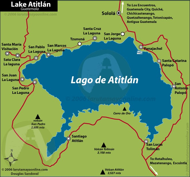 Bienvenidos a Guatemala: Map of Lake Atitlan