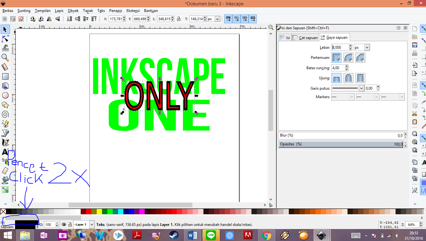 How To Make Space For Text Using Inkscape. (Cara Memberikan Ruang Pada ...
