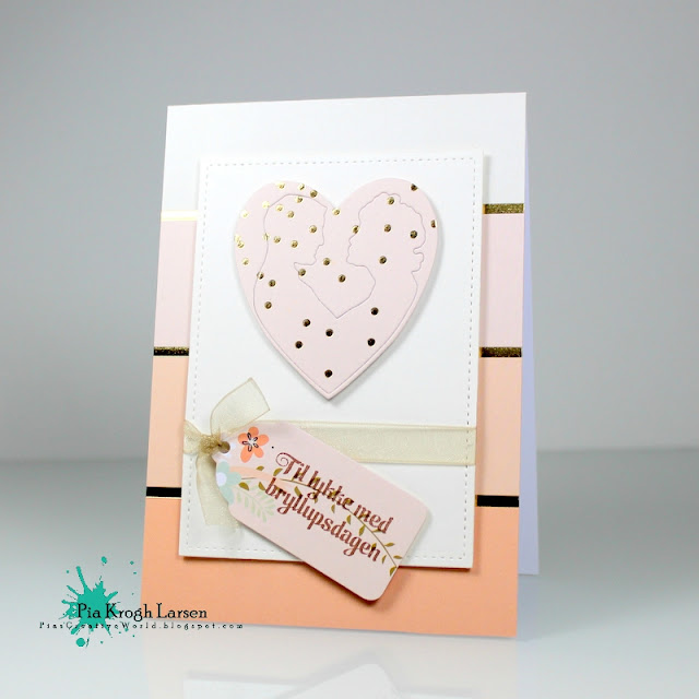 Pia's Creative World: Wedding card in creme, pink & gold