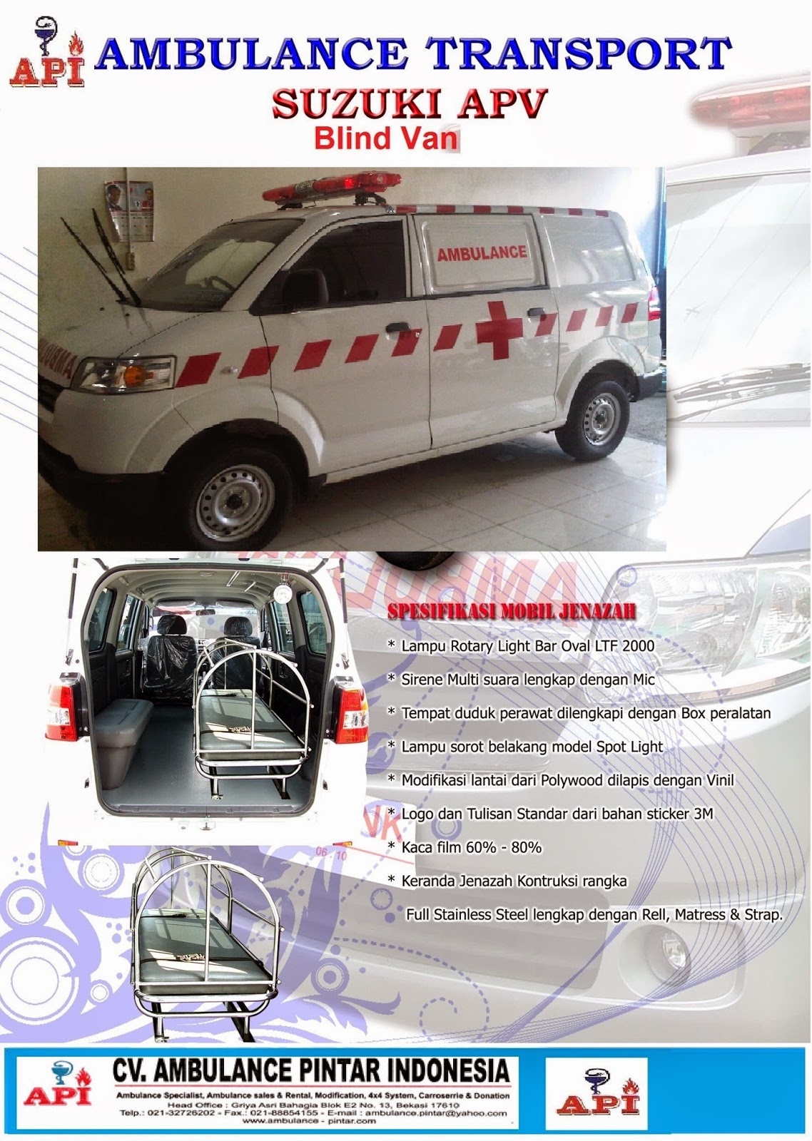AMBULANCE SUZUKI APV BLIND VAN - Dealer Ambulance dan Alat Kesehatan