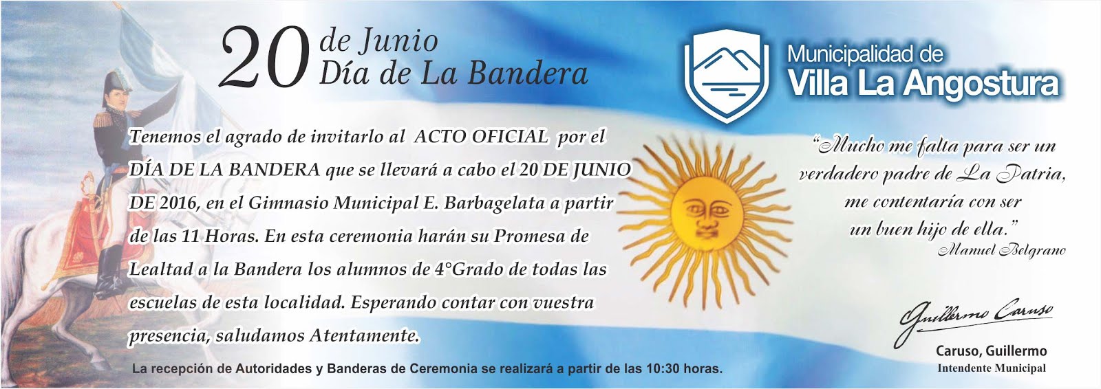 Prensa de la Municipalidad de Villa La Angostura: Invitación - Acto 20 ...
