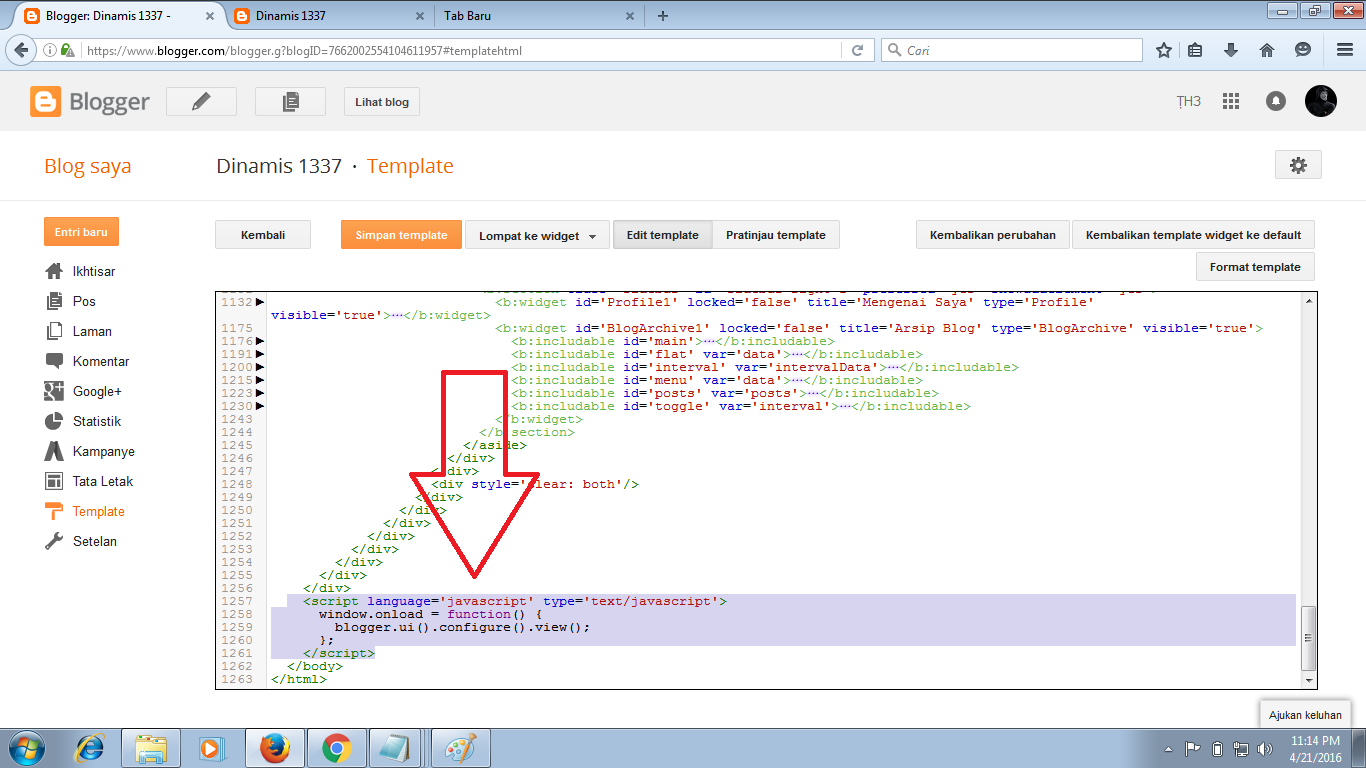Cara Mengedit Menu Di Template Tampilan Dinamis Blogspot Atau Blogger