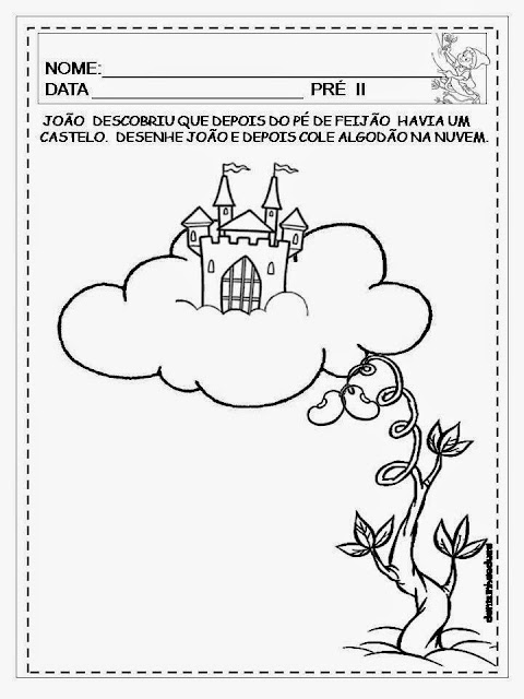 Atividades para imprimir - João e o pé de feijão - SÓ ESCOLA