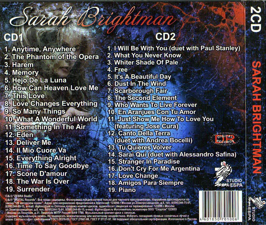 [Classical Crossover/Operatic Pop] Sarah Brightman - Sarah Brightman ...