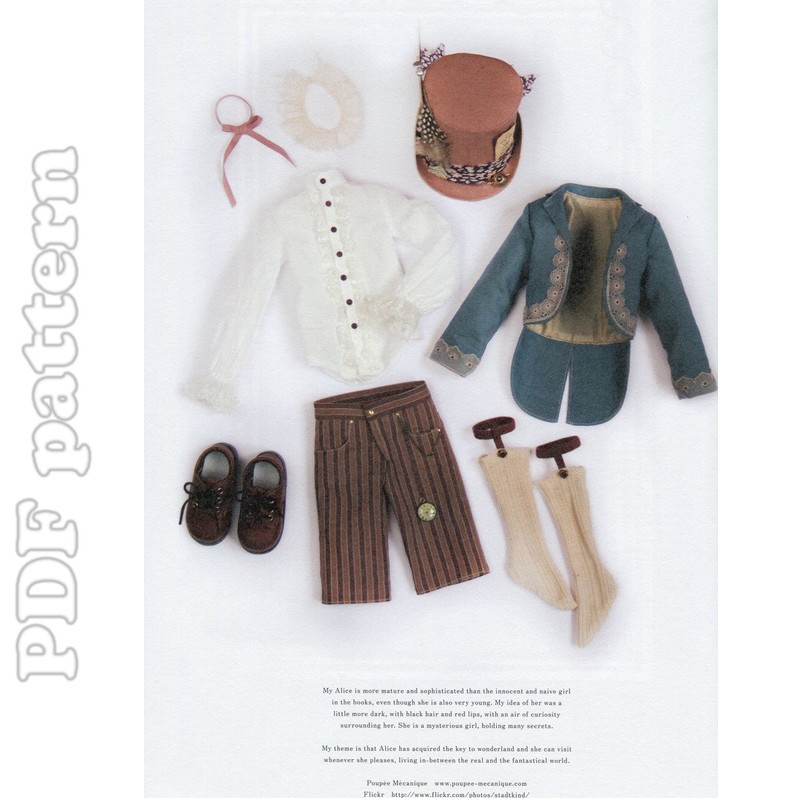 MSD Mad Hatter Complete Outfit BJD Pattern PDF | CraftyLine e-pattern shop