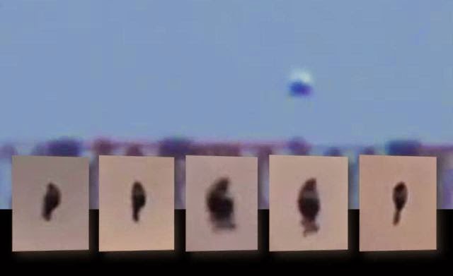 Flying Humanoid turns into a Sphere captured over Estambul in Turkey