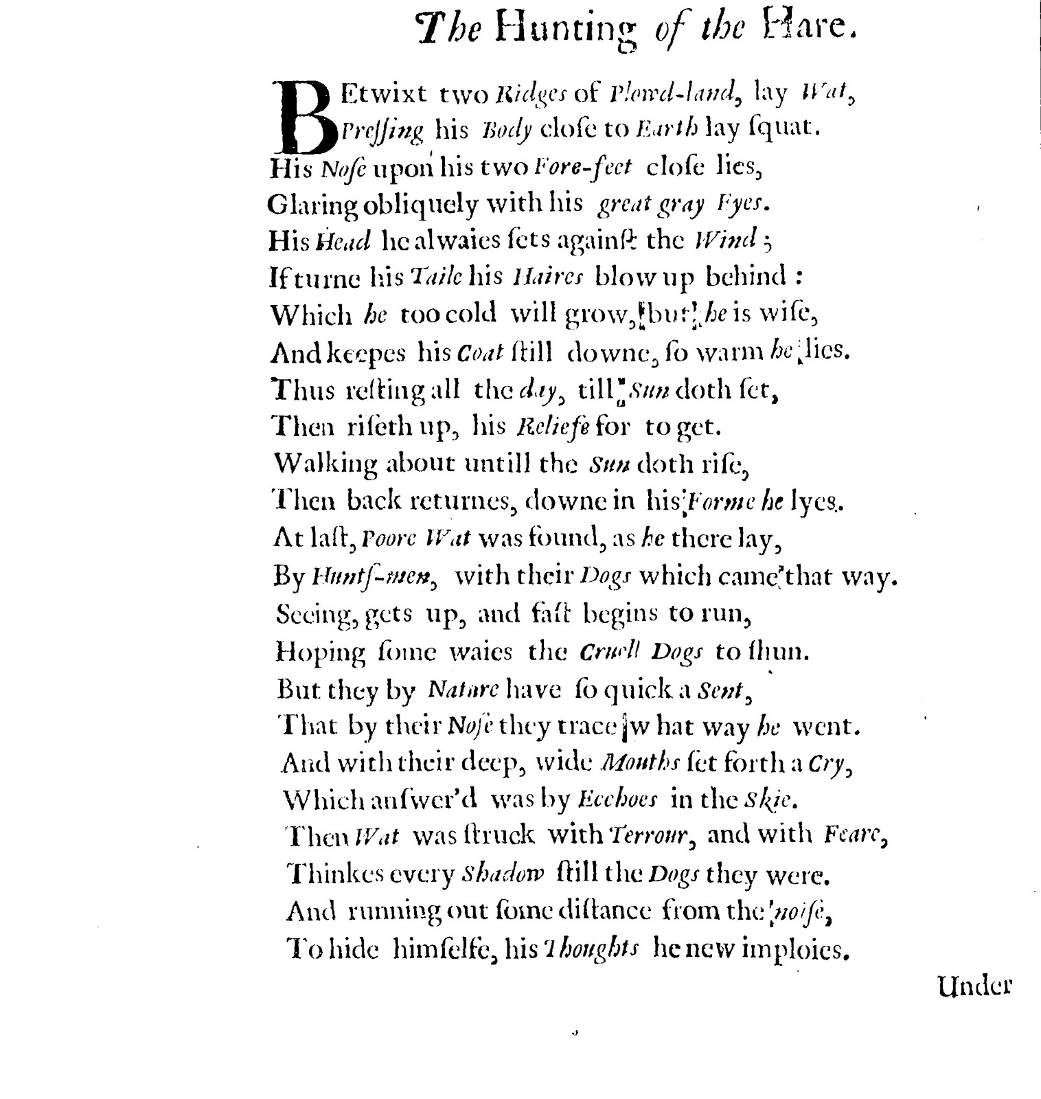 Archival Sources for ENGD18: Margaret Cavendish - The Hunting of the Hare