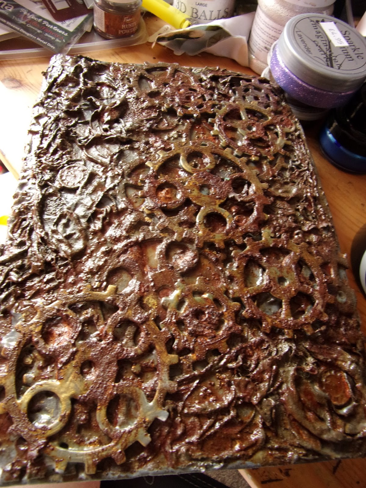 Crafting with PAWS: Playing with Powertex, Steampunk style Memory Book