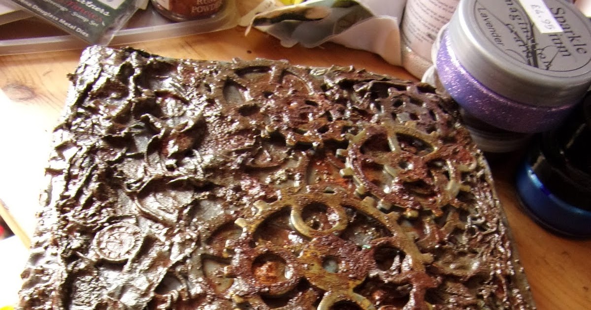 Crafting with PAWS: Playing with Powertex, Steampunk style Memory Book