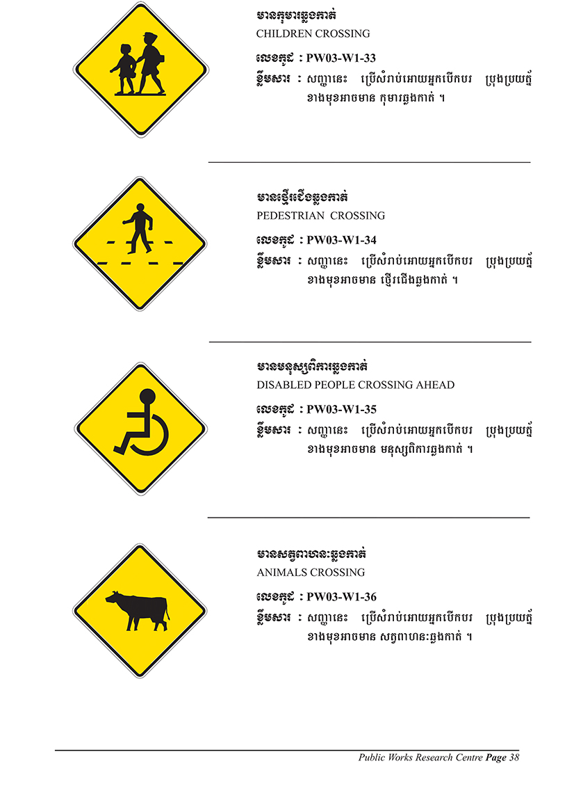 Traffic Cambodia: ផ្លាកសញ្ញាចរាចរណ៍