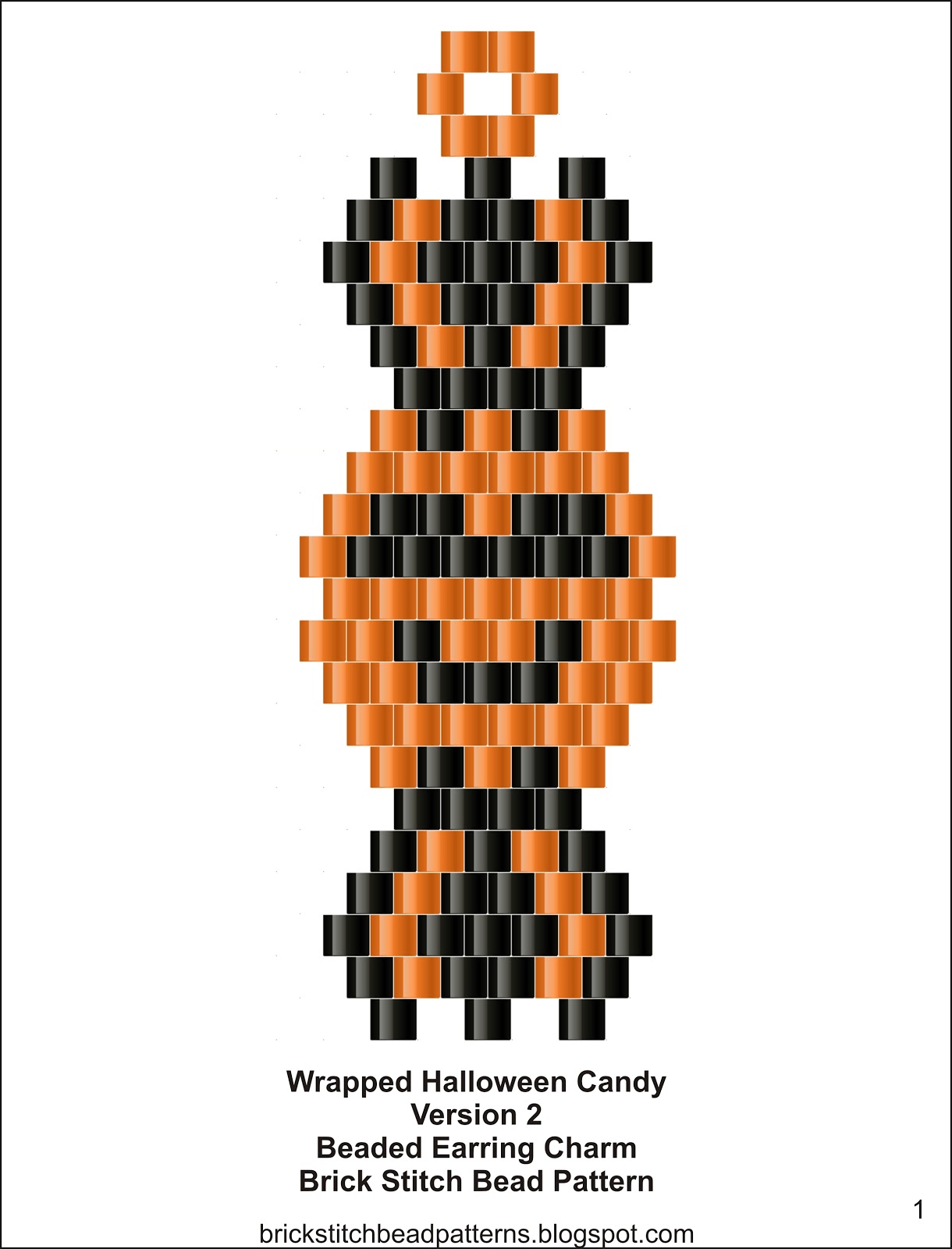Brick Stitch Bead Patterns Journal: Wrapped Halloween Candy V2 Brick ...