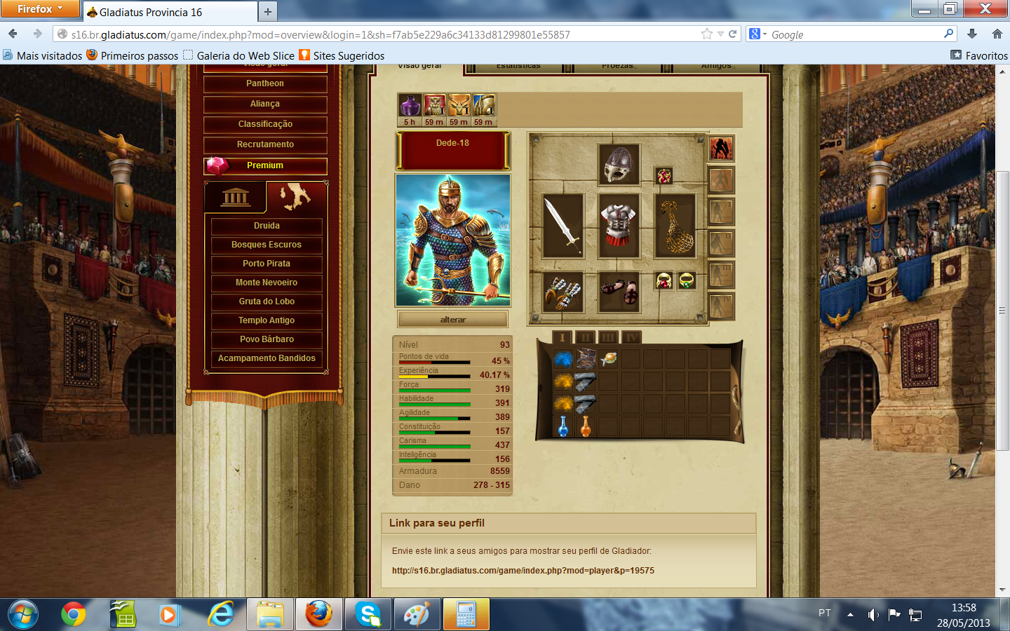 Jogar e Distribuir Conhecimento : Gladiatus