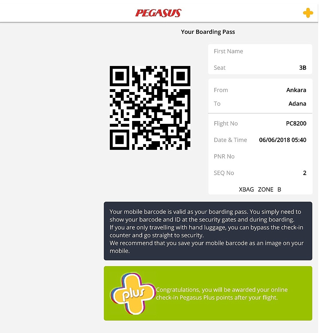The traveler's drawer: PEGASUS AIRLINES. Boarding Pass for the flight ...