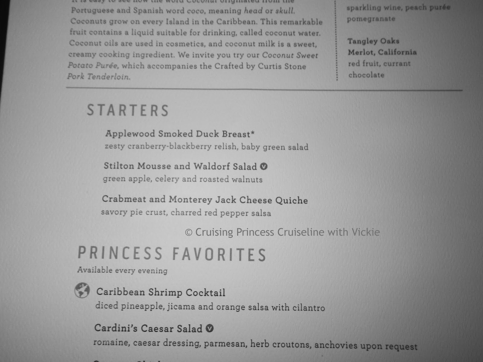 Vickie and Bernie Travel: Menus from the Royal Princess