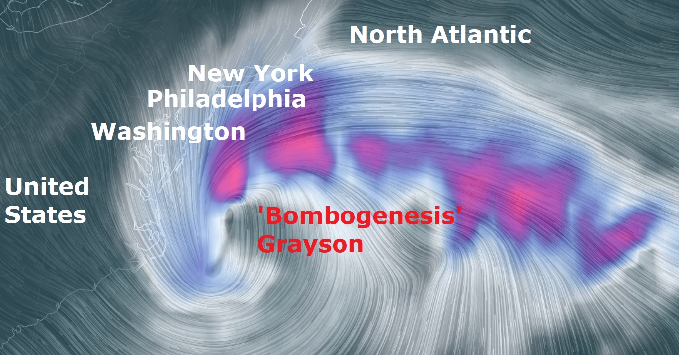 The Big Wobble : 'Bombogenesis' Grayson aiming to bomb Mid-Atlantic ...
