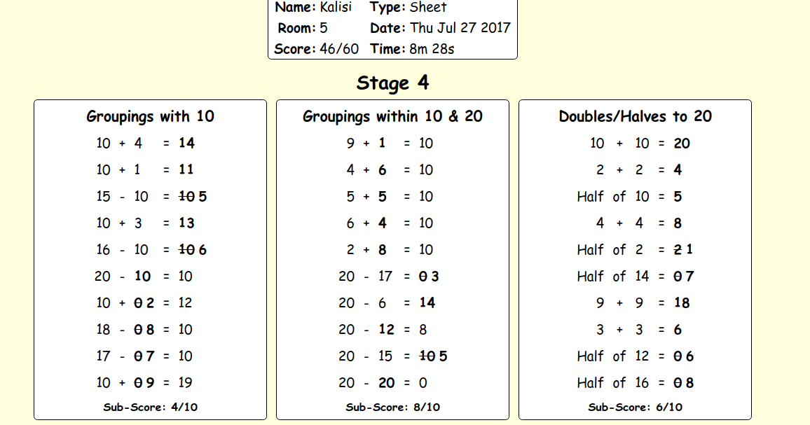 Kalisi: math prototec Basic Facts