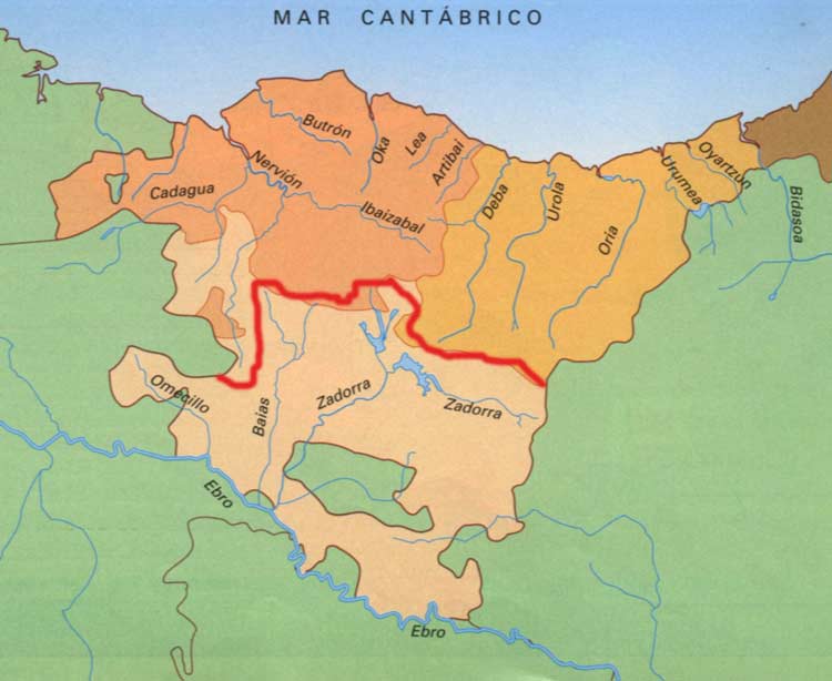 Mapa Rios Pais Vasco