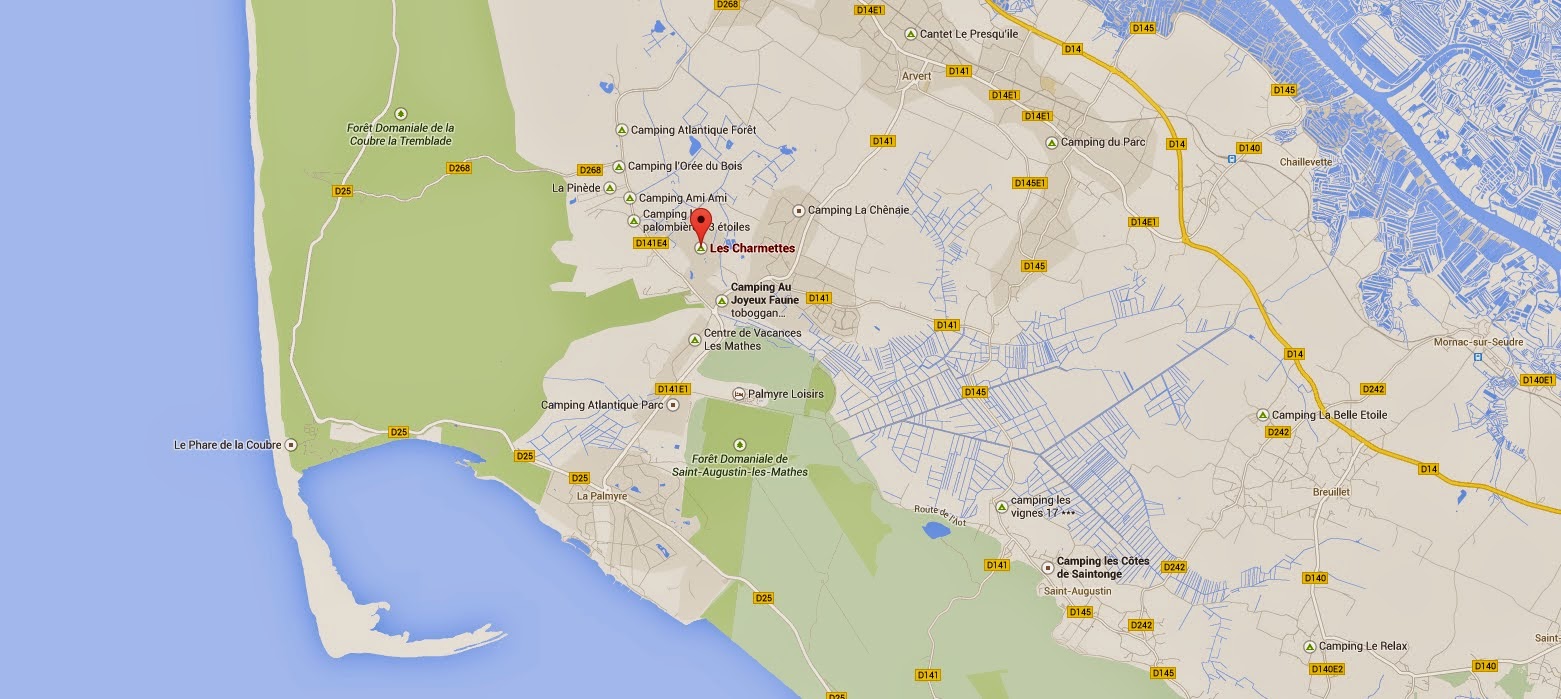 MOBILS HOME-CAMPING 4* LES CHARMETTES 17570 LES MATHES: SITUATION ...