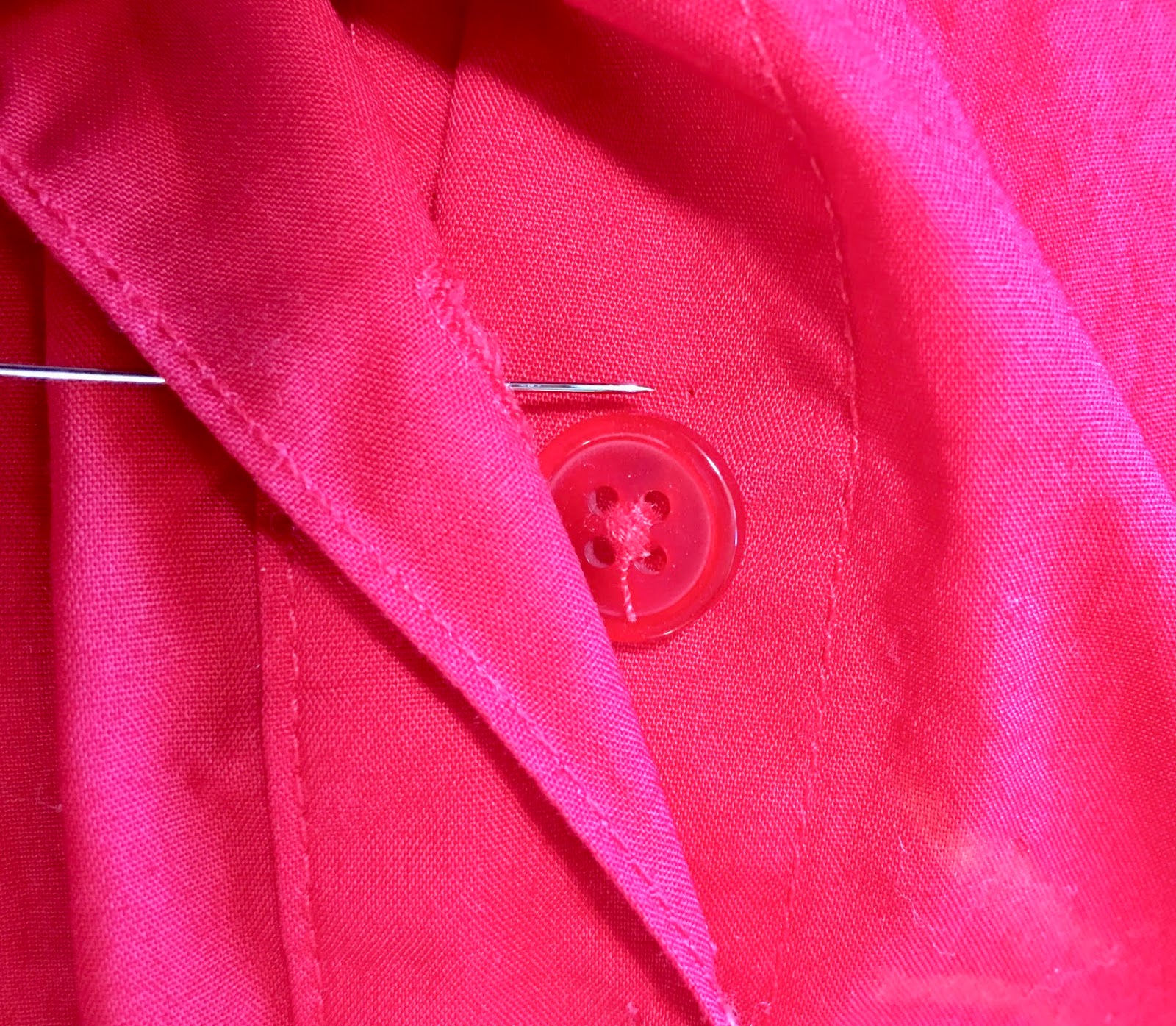 Refashion Co-op: Misaligned button on shirt dress