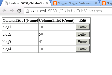 Clickable GridView/ Databound Ind GridView Simple Example:
