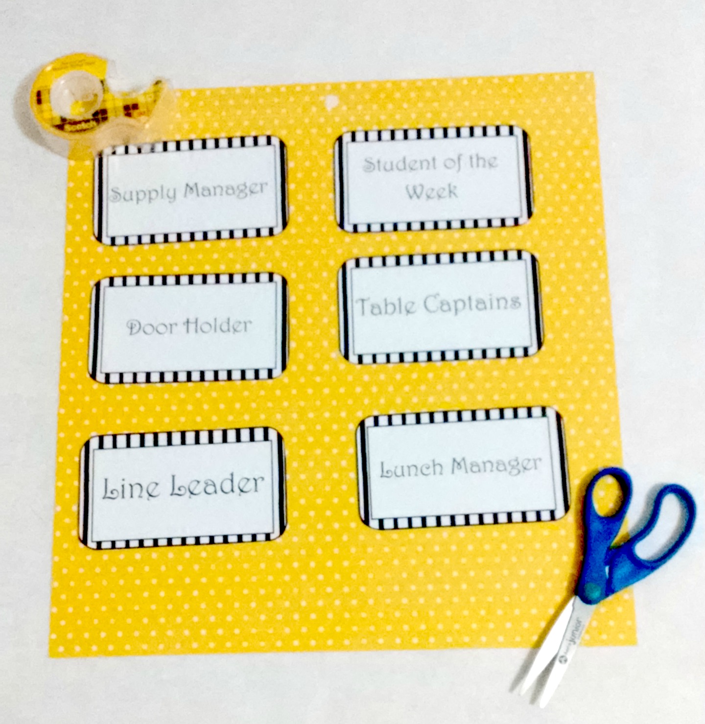 Classroom Jobs Tags | Sunday's Lullabies