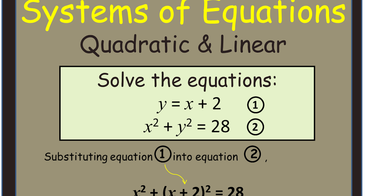 Solving Systems of Equations ~ TenTors Math Teacher Resources