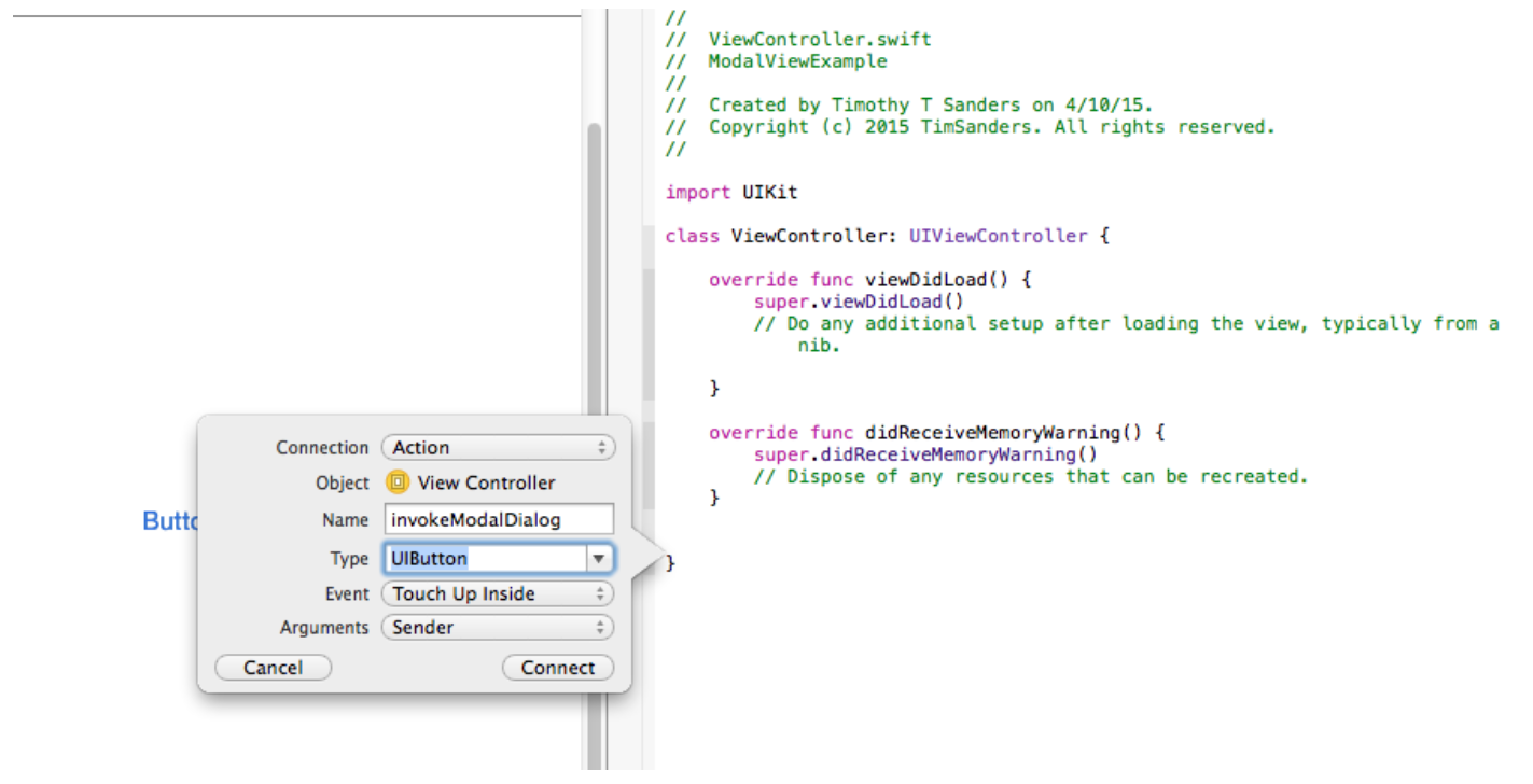 Tim Sanders: Adding a Modal Dialog to a UIViewController in Swift