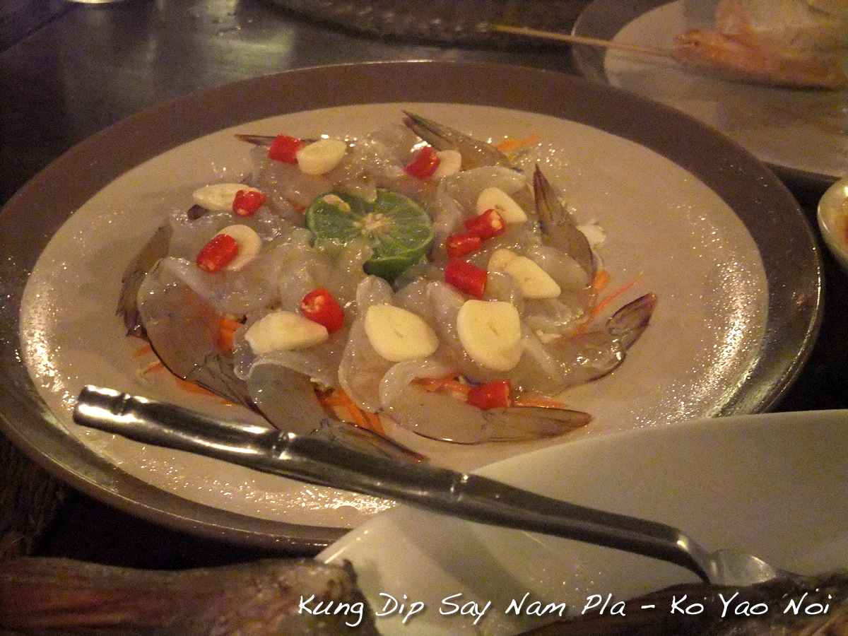 Crevettes crues marinées