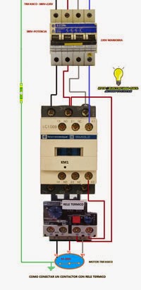 Esquemas eléctricos: Como conectar un contactor trifasico con rele ...