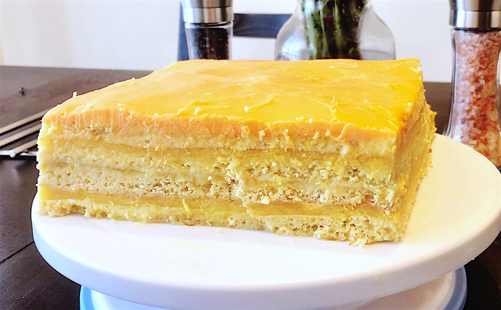 Passion Fruit and Mango Opera Cake