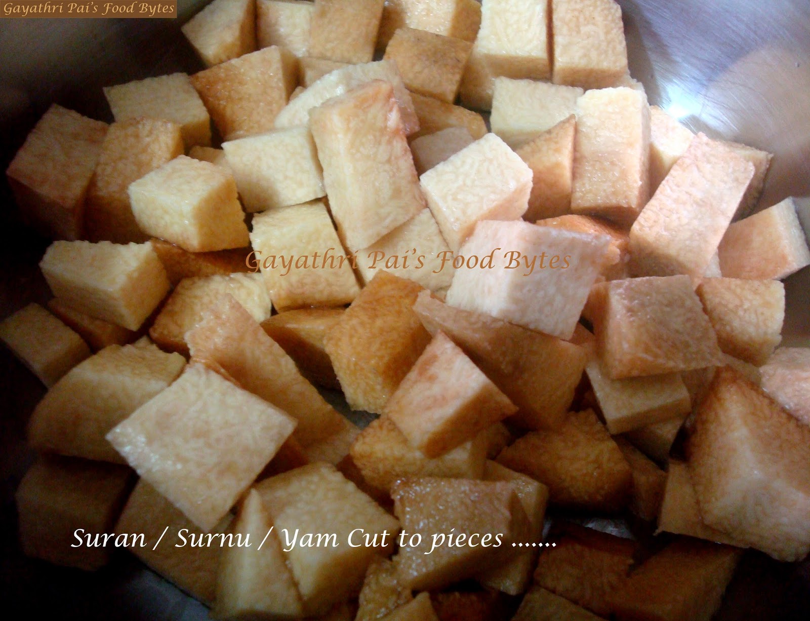 Gayathri Pai's Food Bytes: Suran (Yam) With Fresh Methi (Fenugreek ...