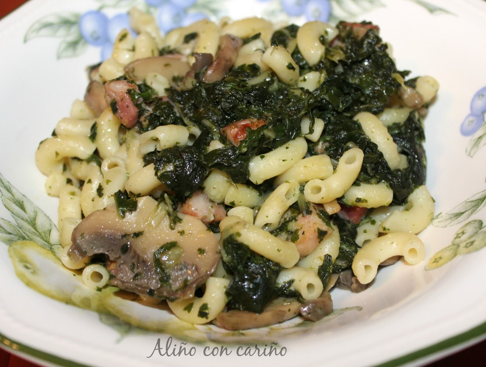 PASTA CON ACELGAS Y BACON | ALIÑO CON CARIÑO