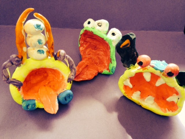Center School Art: Pinch Pot Monsters by Grade 3