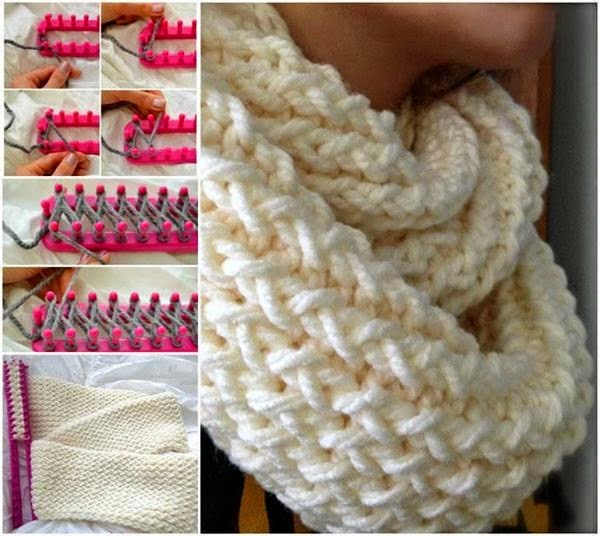 DIY Infinity Scarf with a Knitting Loom - Handy DIY