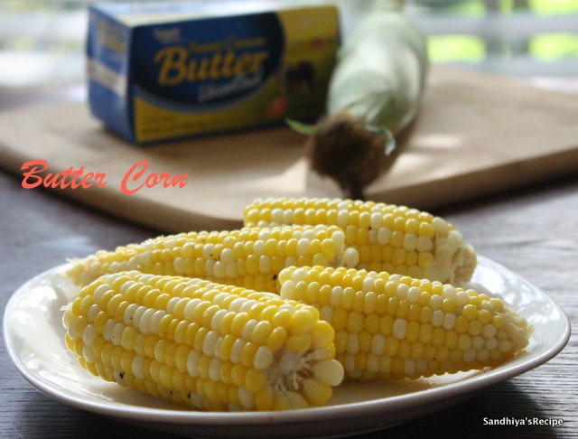 Sandhiya's Cookbook: Butter Pepper Corn | Corn on the cob | Buttered Corn
