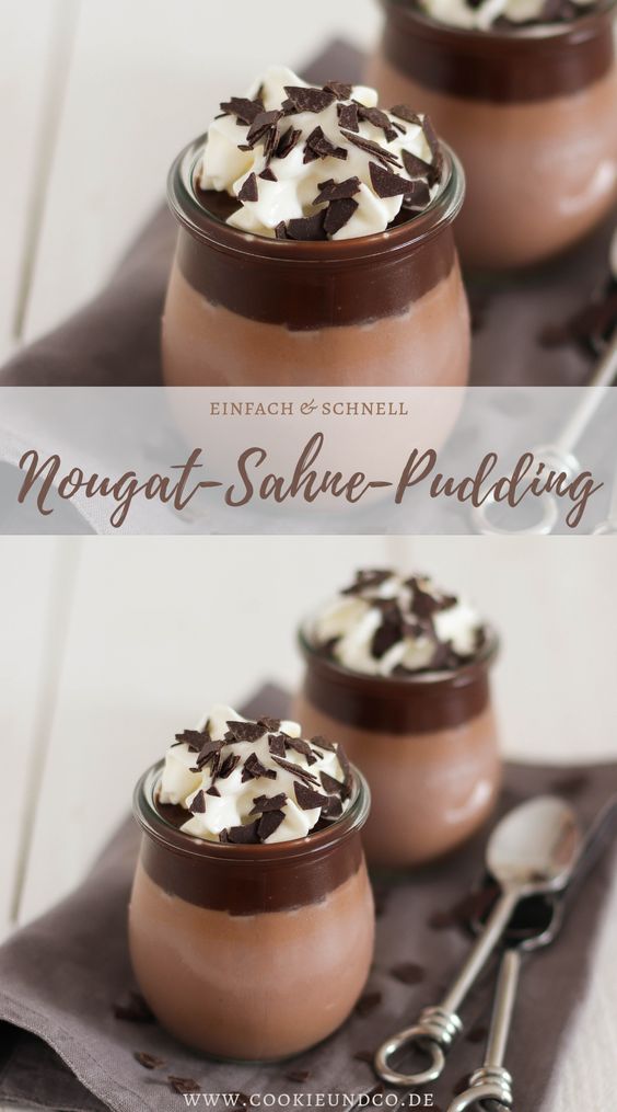 Nougat-Sahne-Pudding - Just One Cookbook