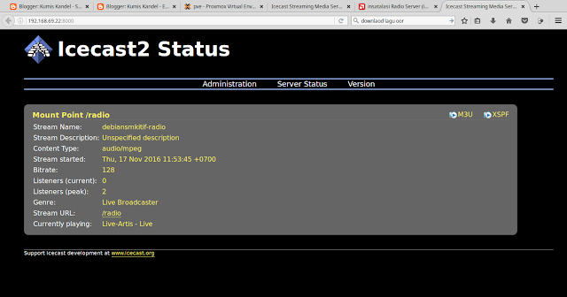 Installasi Radio server menggunakan icecast pada debian 8.6 - Kumis Kandel