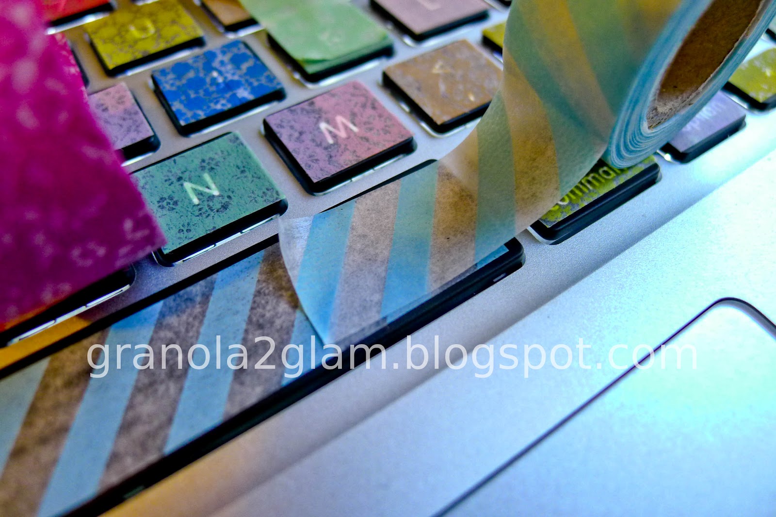 Granola To Glam: DIY Colorful MacBook Washi Tape Keyboard Tutorial