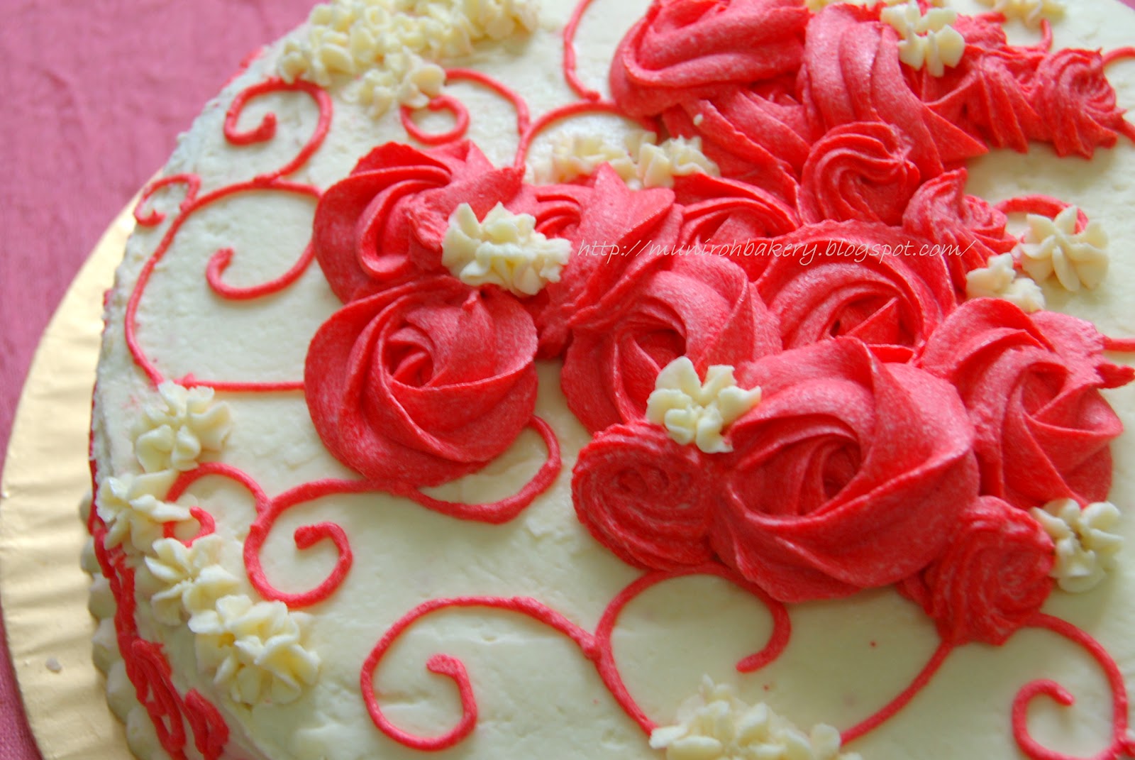 Red velvet cake with extra cream cheese frosting for Mother's day ...